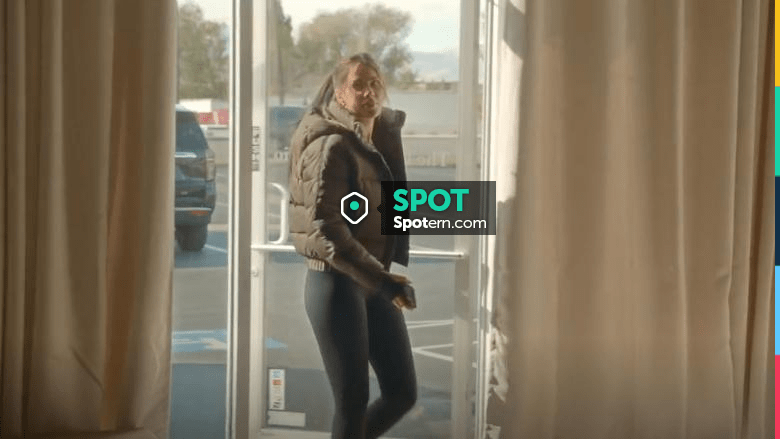 Alo Yoga Brown Cropped Puffer Jacket worn by Demi Engemann as seen in ...