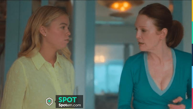 Lilly Pulitzer Sea View Linen Button Down Top worn by Simone (Milly ...