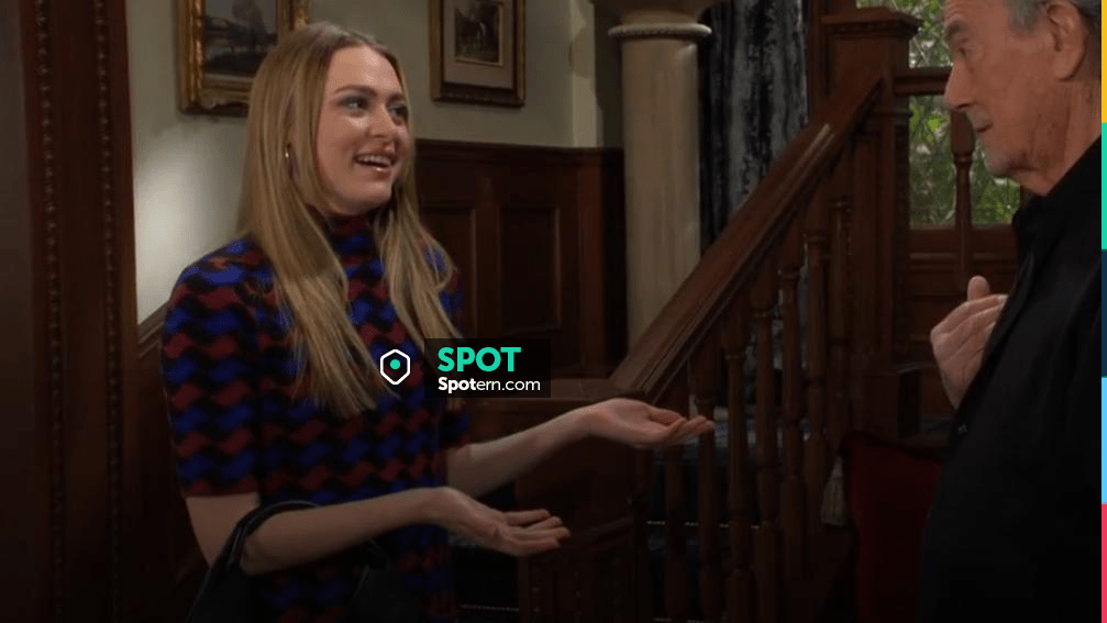 Maeve The Annalise Mock-Neck Mini Sweater Dress worn by Claire Grace ...