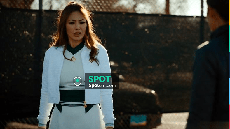 Casablanca Draped Tennis Sweater worn by Bianca Gallo (Chasty Ballesteros) as seen in The ...