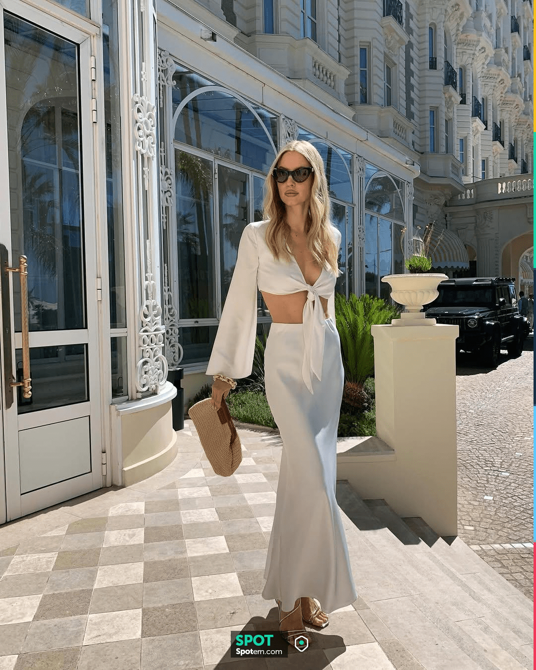 Marciano by Guess Marciano Lame Strappy Stilettos worn by Leonie Hanne on her Instagram on May ...