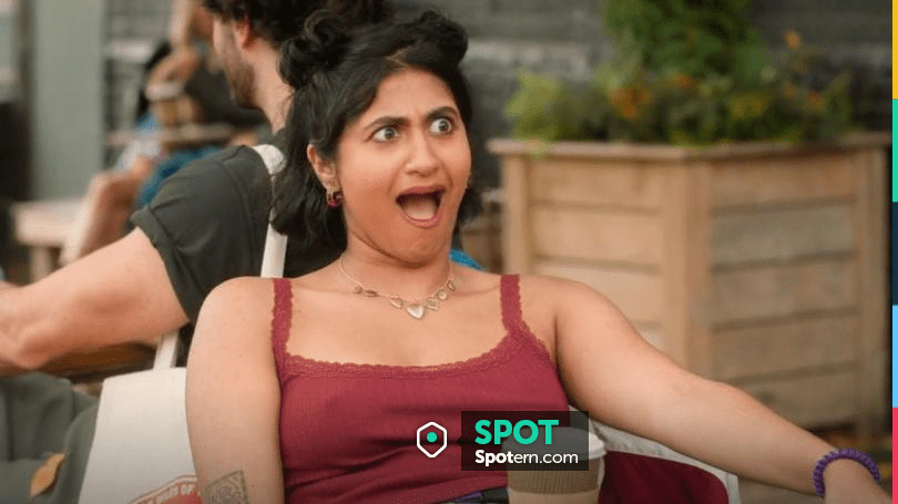 Out From Under Burgundy Pointelle Cropped Cami worn by Issa (Amita Rao ...