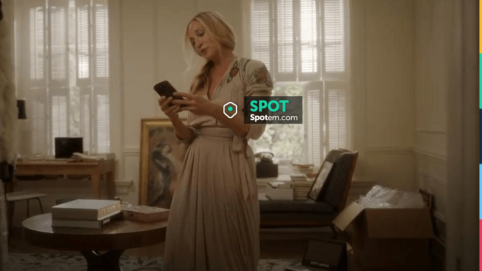 Jack Bryan Beaded Wrap Top worn by Carrie Bradshaw (Sarah Jessica Parker) as seen in And Just ...