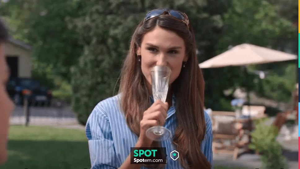 Pimkie Oxford Button Through Shirt in Blue Stripe worn by Klara Rapp (Tindra Monsen) as seen in ...