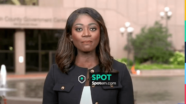 Zara Cropped Blazer with Flaps in Black worn by Faith Abubey as seen in ...