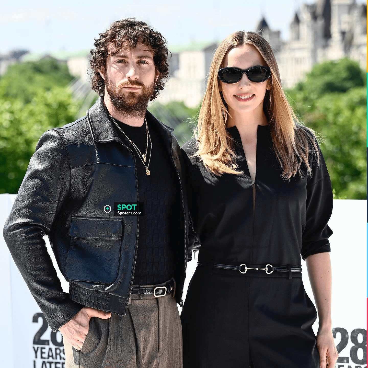 28 Years Later Jamie Black Leather Jacket worn by Aaron Taylor-Johnson ...