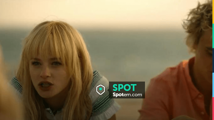 Casablanca Gradient Stripe Shirred Polo Top worn by Mirren Sinclair ...