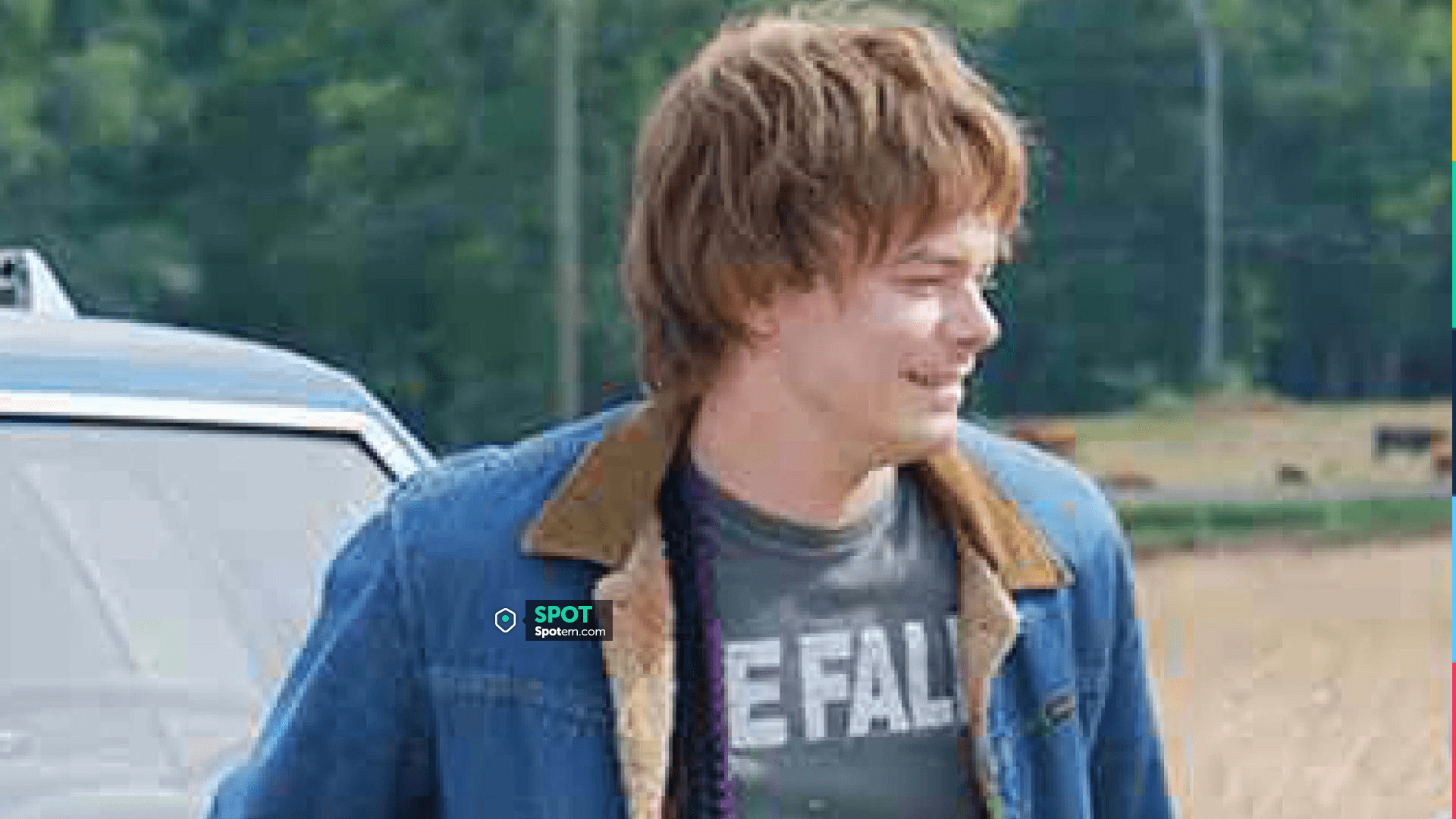 Veste en jean bleu de Jonathan Byers (Charlie Heaton) dans Stranger ...