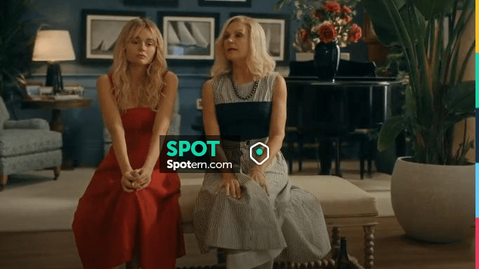 Barneys New York Cotton Striped Bustier Midi-Dress worn by Tipper ...