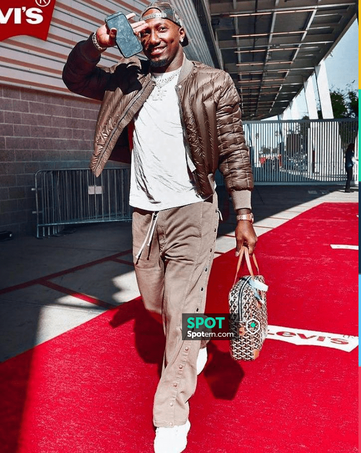 Goyard Black & Brown Trim Ambassade MM Bag worn by Deebo Samuel on the ...