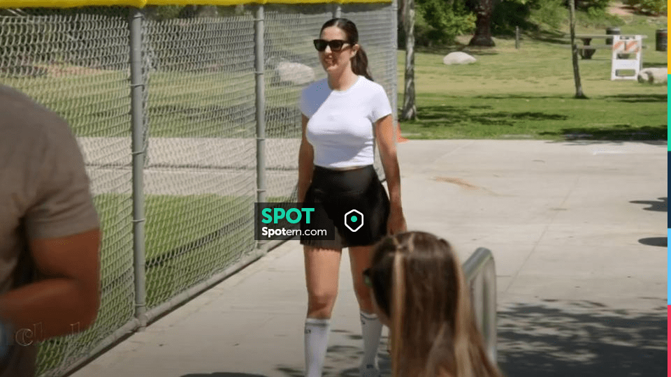 Alo Yoga Black Pleated Mini Tennis Skirt worn by Michelle Lally as seen ...