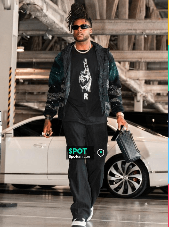 Issey Miyake Black Pleated Slim Pants worn by Davante Adams on the ...