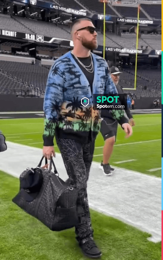 Celine Sunset Palm Tree Cardigan worn by Travis Kelce on the Instagram ...