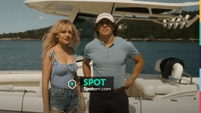 Anthropologie Gingham One-Piece Swimsuit Faithfull Swim Blue Tie worn ...