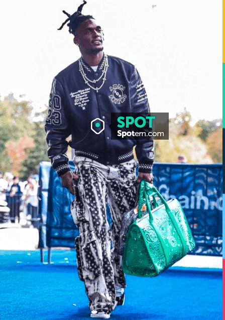 Amiri Black Preemo Records Varsity Jacket worn by CeeDee Lamb on the ...