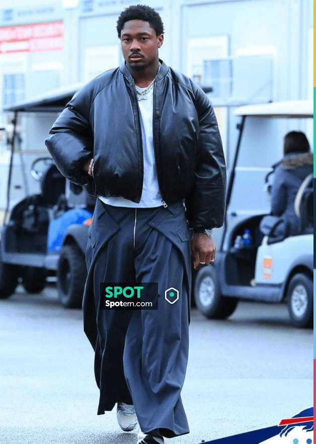 Luu Dan Dark Grey Reconstructed Wide Pants worn by Stefon Diggs on the Instagram account ...