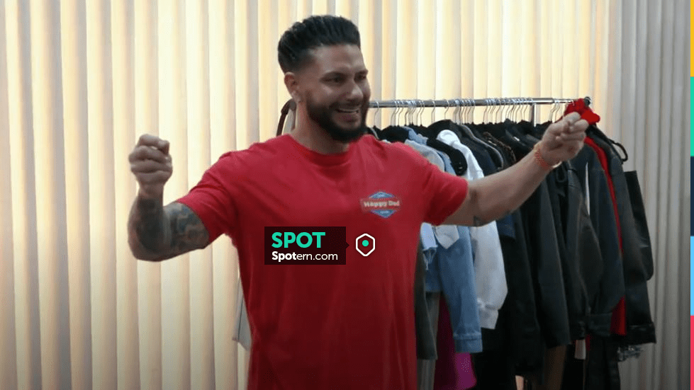 Happy Dad Front and Back Logo Tee worn by Pauly D as seen in Jersey ...