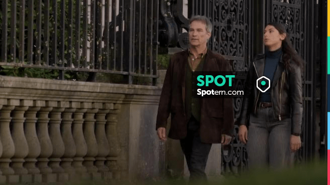 AllSaints Leather Vela Biker Jacket worn by Rosa Conaghan (Sarah Alexander) as seen in Art ...