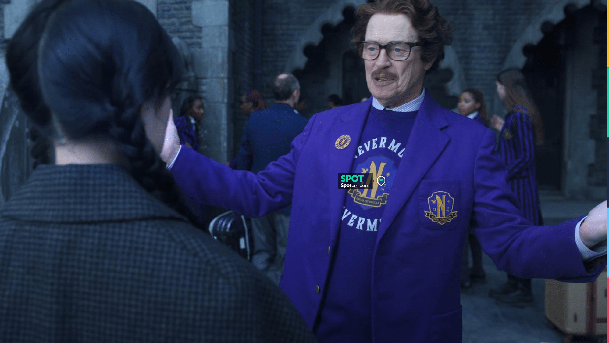 Nevermore Academy Logo Shirt worn by (Steve Buscemi) in Wednesday ...
