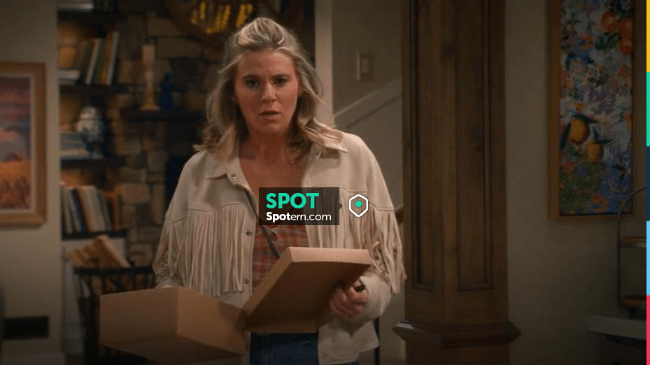 Fringe Trim Drop Shoulder Suedette Jacket FairyHover worn by Josie ...