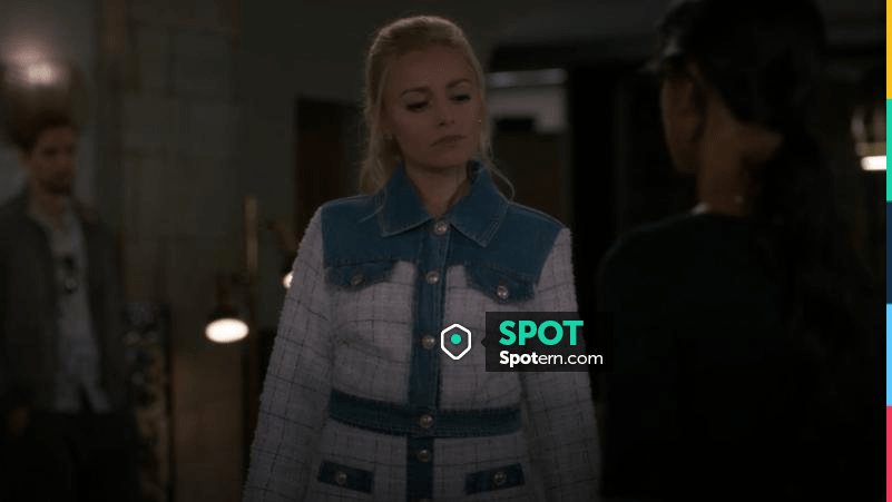 Guess Natalie Veste en jean Tweed portée par Fruzsi (Anne-Marie Waldeck ...