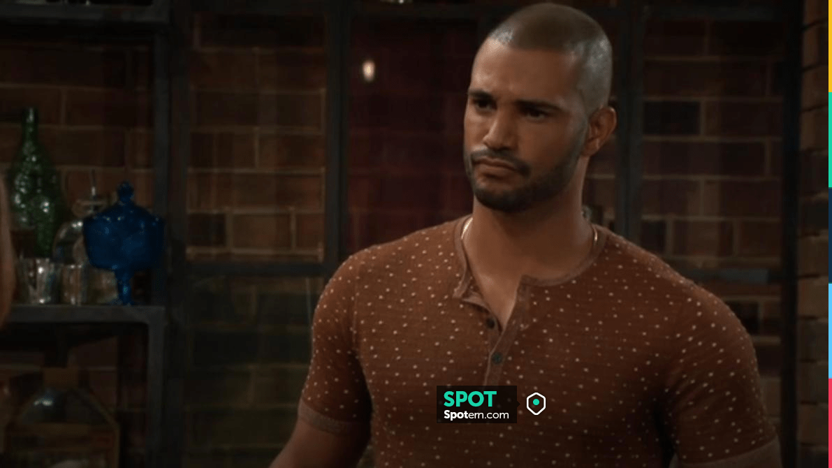 John Varvatos Cabras Henley in Hazlenut worn by Holden Novak (Nathan ...