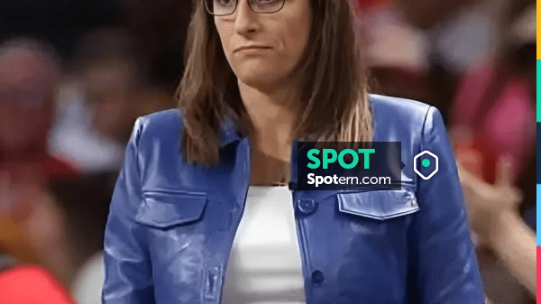 Stephanie White WNBA Playoffs Blue Leather Jacket | Spotern