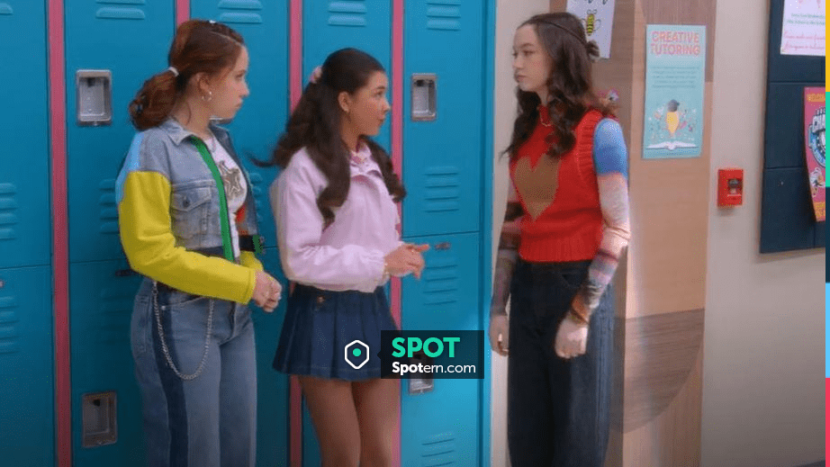 Alice + Olivia Lanna Pleated Denim Miniskirt worn by Posey (Lumi ...