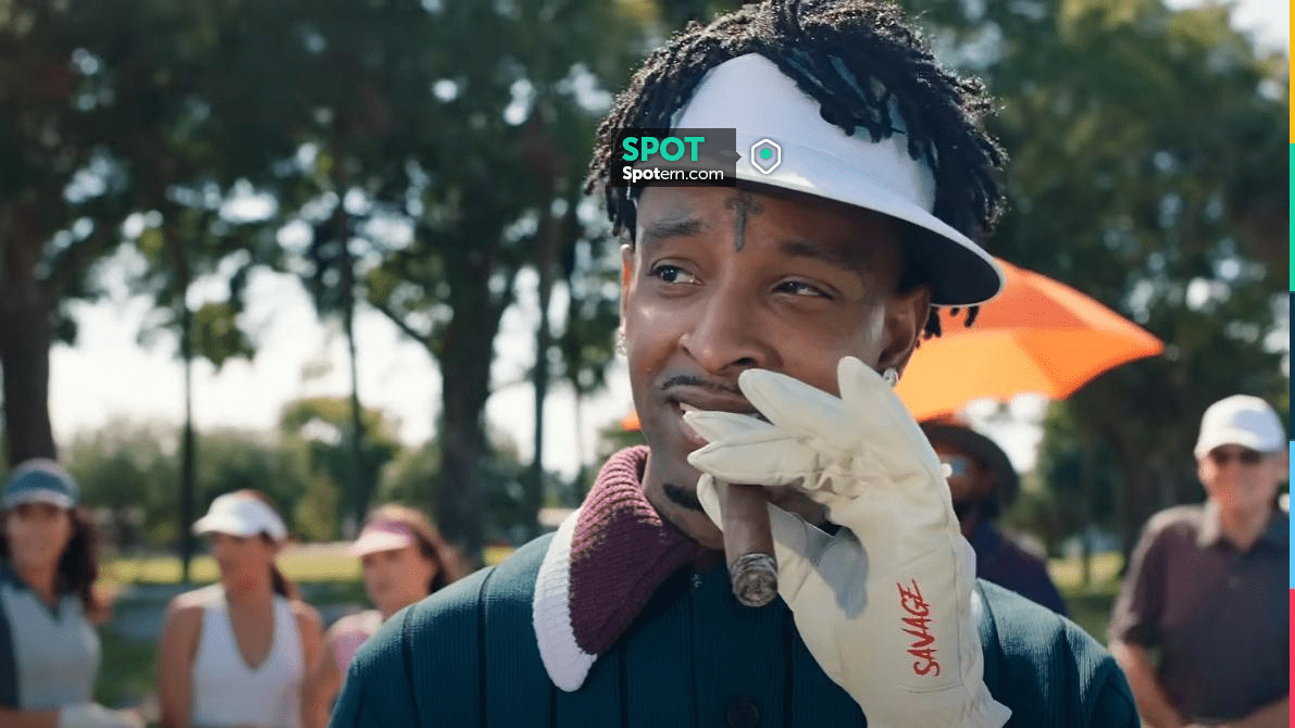 Visière de golf Nike White Core portée par 21 Savage dans DJ Khaled ...