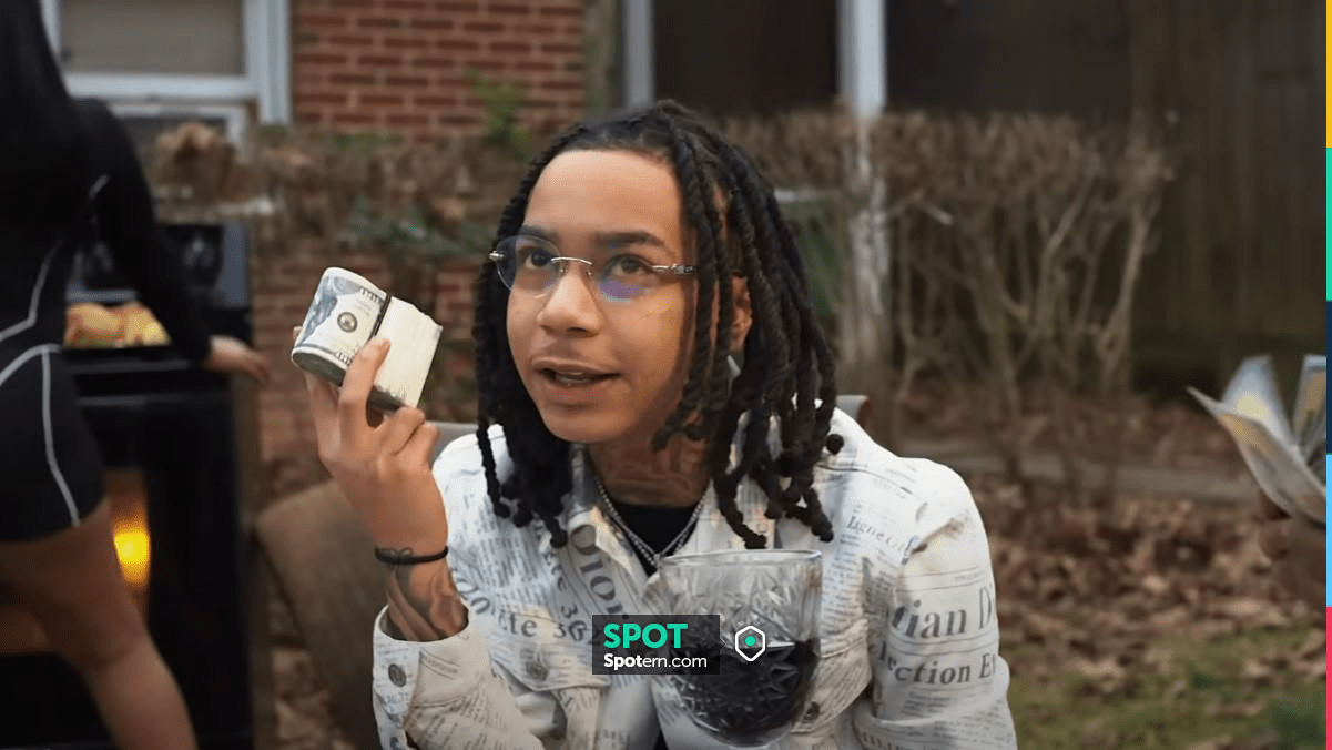 Dior x Daniel Arsham White Denim Newspaper Jacket worn by YBN Nahmir in ...