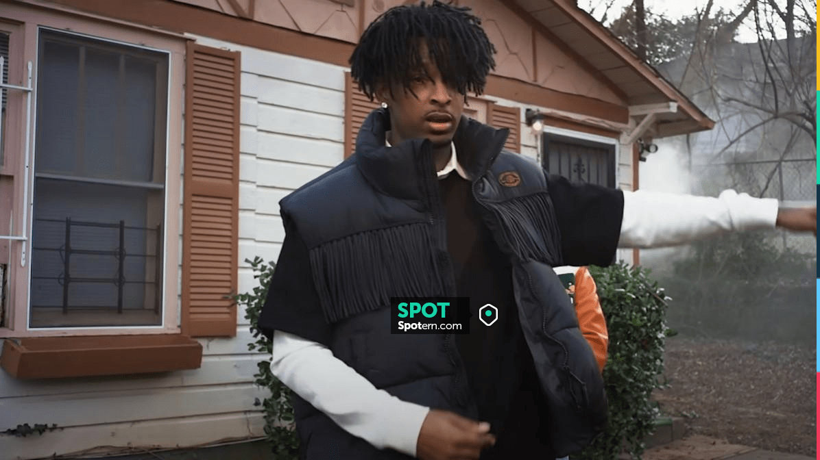 Bottega Veneta Black & Brown Chevron Polo porté par 21 Savage à YBN ...