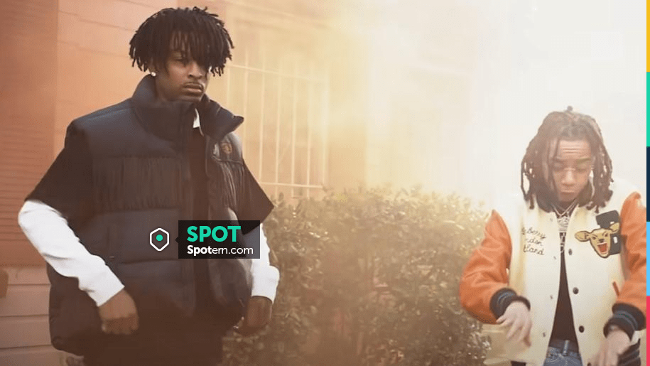 Kapital Black Fringed Puffer Vest worn by 21 Savage in YBN Nahmir - Opp ...