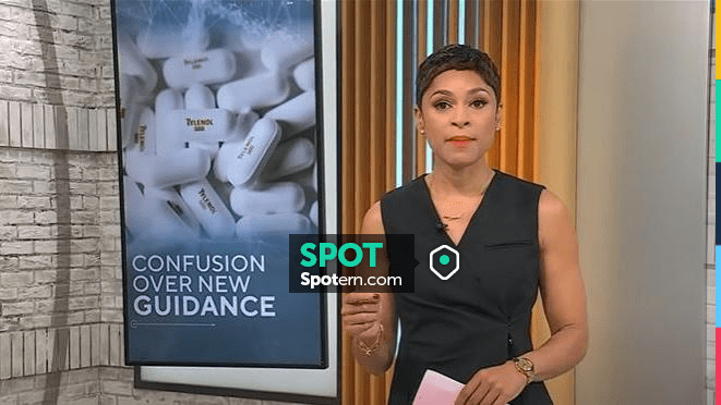 Theory Wrap Vest in Good Wool worn by Jericka Duncan as seen in CBS ...