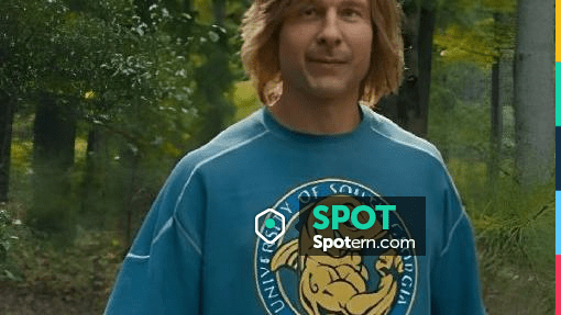 Chad Powers Blue Graphic Shirt worn by Glen Powell as seen in Chad ...