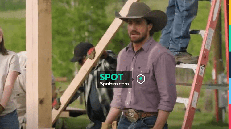 Wrangler Men's Maroon Chambray Long Sleeve worn by Nathan Pryce ...