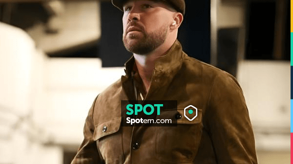Travis Kelce Brown Veste en daim dans La famille kelce arrive à ...