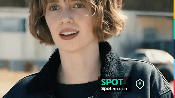 Stranger Things S04 Maya Hawke Denim Black Jacket worn by Robin Buckley ...