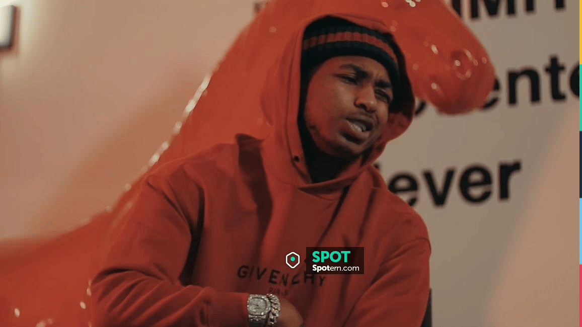 Givenchy Red Paris Hoodie worn by DDG in DDG - Moonwalking In Calabasas ...