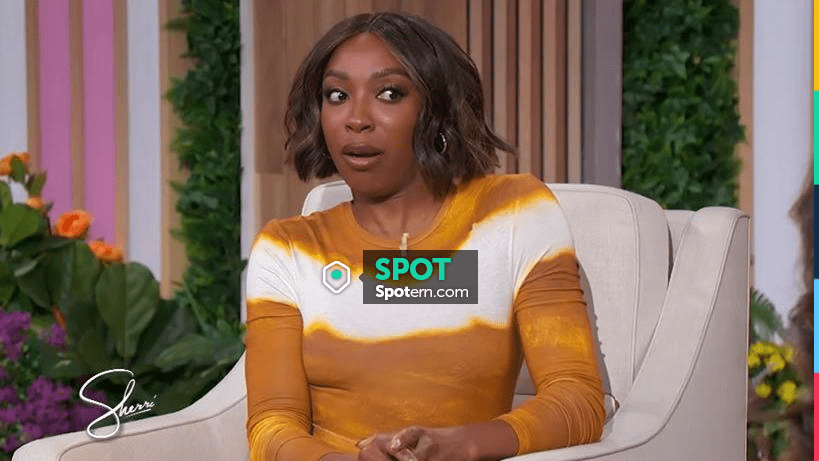 Jason Wu Painted Stripe Long Sleeve Jersey Top worn by Ego Nwodim as ...