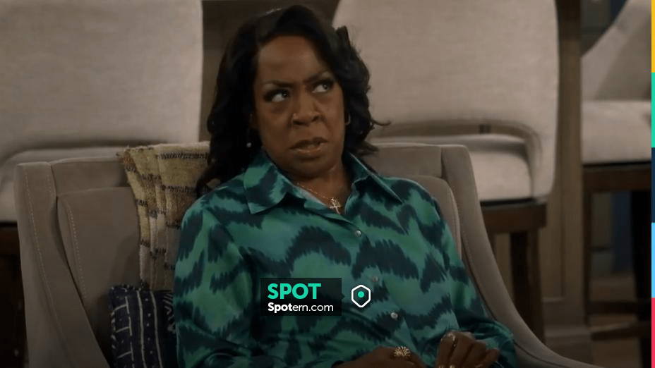 Mango Satin Print Shirt worn by Tina Butler (Tichina Arnold) as seen in ...