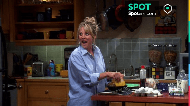 Póster de Petre Devos visto en la cocina de Penny (Caley Cuoco) como se ...