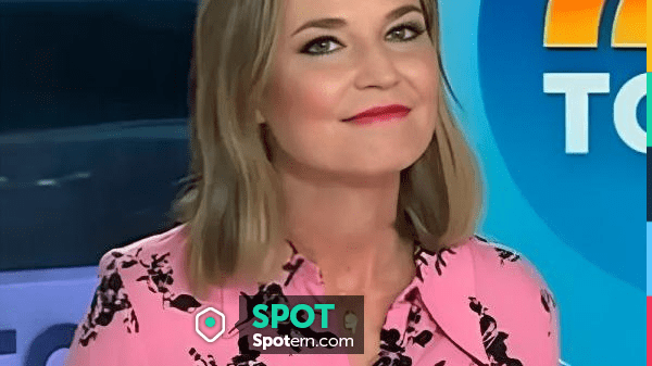 Savannah Guthrie Pink & Black Floral Shirt worn by Savannah Guthrie as ...