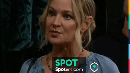 The Young and the Restless Sharon Newman Blue Embroidered Top of Sharon ...