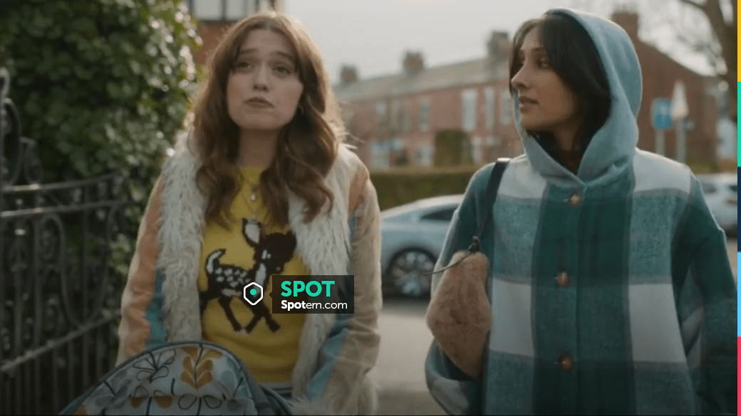 UO Yellow Oh Deer Jumper worn by Gemma (Aimee Lou Wood) as seen in ...