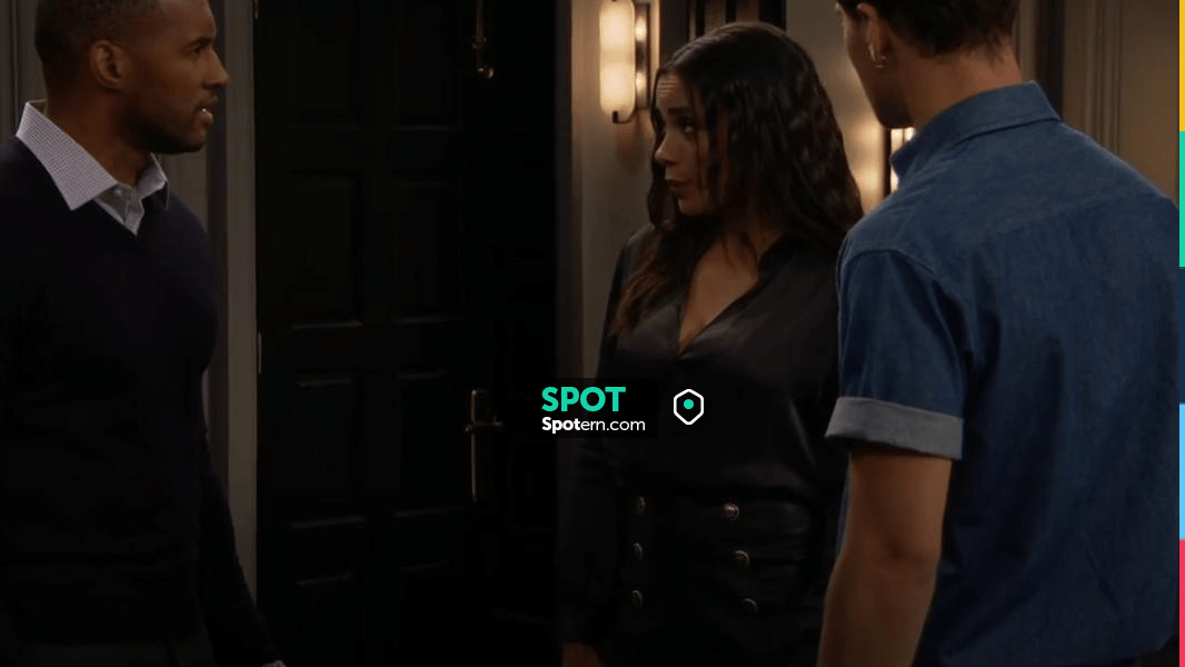 L'Agence Marcella Bodysuit in Black worn by Daphne Rose (Murielle ...