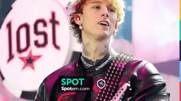 MGK F1 Las Vegas Black Leather Jacket in Machine Gun Kelly Drops Racy ...
