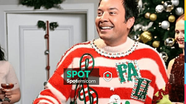 The Tonight Show 2025 Jimmy Fallon Ugly Christmas Sweater worn by as ...