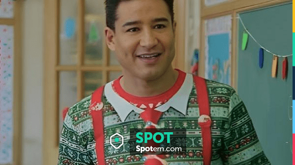 Mario Lopez Le pull vert Christmas Spark porté par (Mario Lopez) tel ...