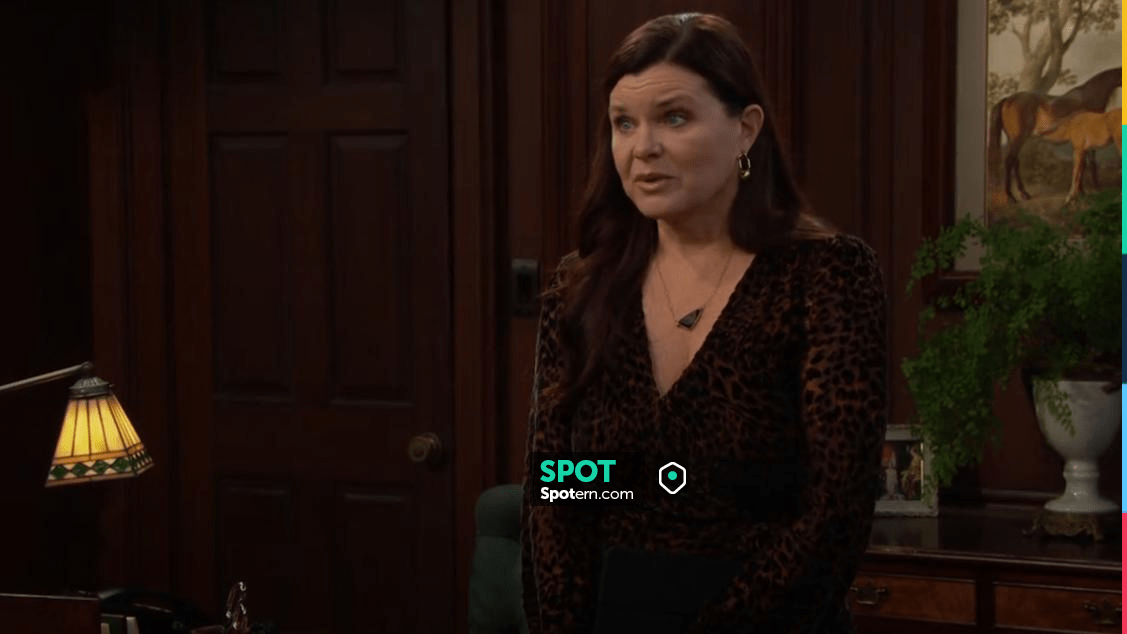 Paige Ysabel Long Sleeve Leopard Velvet Burnout Dress worn by Katie ...