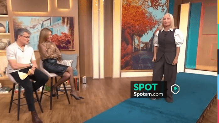 H&M Wide Tailored Trousers worn by Jo Good as seen in This Morning on ...